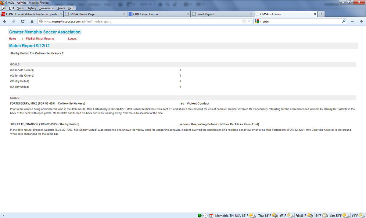 GMSA - Greater Memphis Soccer Association: Referees